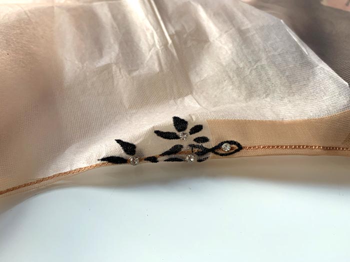 Picturesque Rhinestone Design Heel Seamed Vintage Nylon Stockings US 9 ...