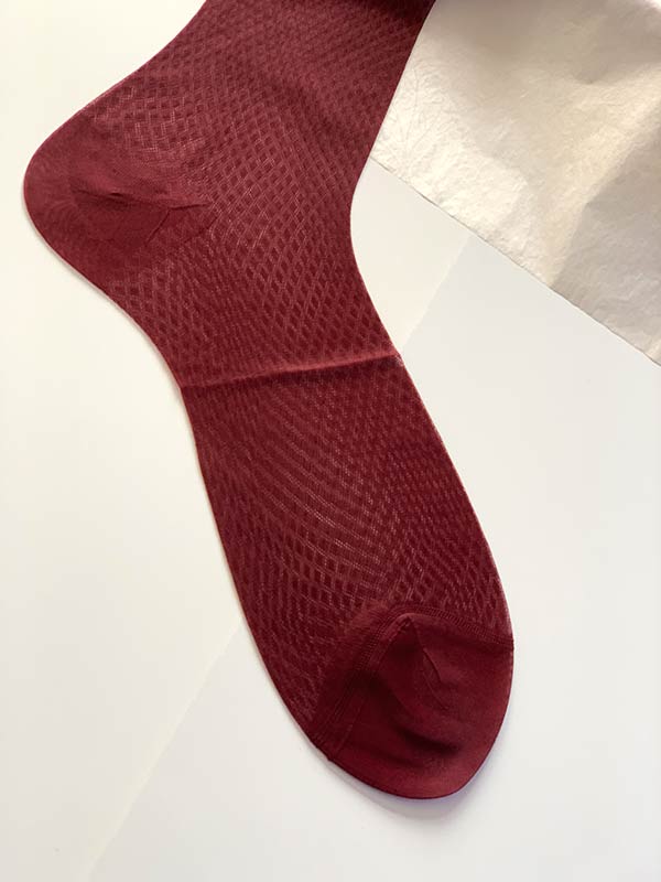 Albert's Lace Textured Vintage Nylon Stockings Red US 10,5 Medium ...