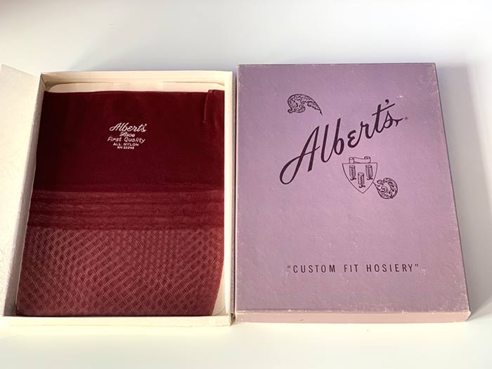 Albert's Lace Muster Vintage Nylonstrümpfe Rot US 10,5 Medium ...